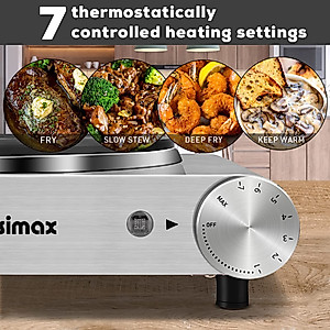 Induction Cooktop, CUSIMAX 1800W Portable Induction Burner with Timer, Sensor Touch Countertop Burner, 10 Temperature and 9 Power Setting, Kids Safety Lock for Cast Iron, Stainless Steel Cookware