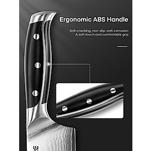 Knife Set, FOHERE 7-Piece Damascus Kitchen Knife Set, 67-Layer Japanese Knife VG10 Damascus Steel, Sharp Kitchen Knife Set with Non-slip ABS Handle, Kitchen Shears