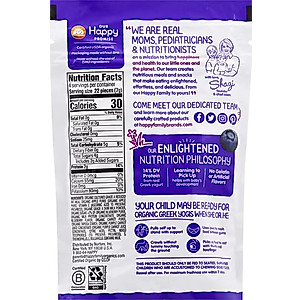 Happy Baby Organics Baby Snacks, Greek Yogis, Freeze Dried Yogurt &Veggie Fruit Snacks, Gluten Free Snack for Babies 9+ Months, Blueberry & Purple Carrot, 1 Ounce