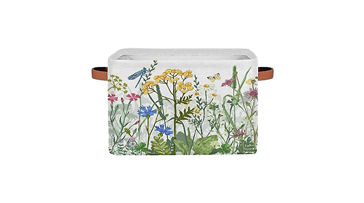 Stylish Flower Floral Cube Storage Bins for Home Organization