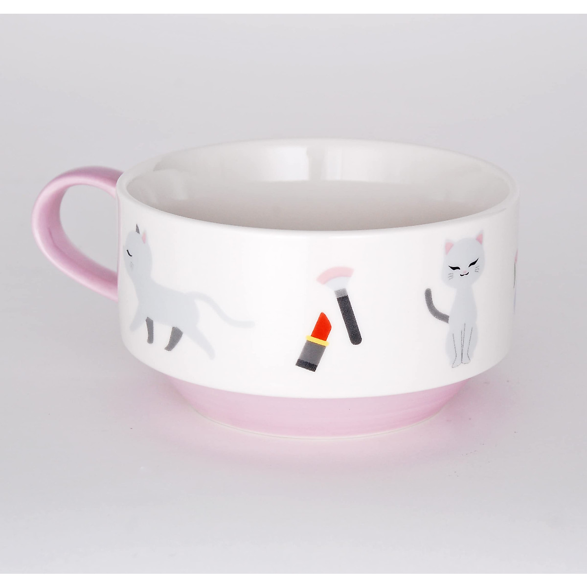Fuji Merchandise Genki Cats Stackebale Coffee Cups With Handle 11 fl oz Kitten Neko Design (Runa)