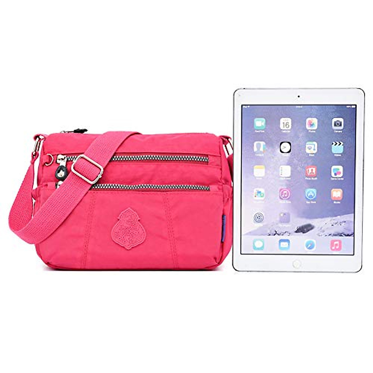 MINTEGRA Shoulder Bag for Women Waterproof Crossbody Purses Lightweight Nylon Work Travel Purse Messenger Bag