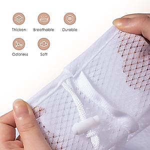 Meowoo Large Mesh Laundry Bag, 27×36inch Heavy Duty Mesh Laundry Bags Drawstring Lockable, Laundry Hamper Liner, Machine Washable, for Travel,Storage, Sports Factories, Dorms, White 1pcs