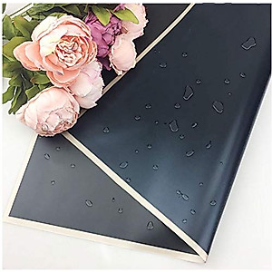20 Sheets Pure color gold edge Flower Wrapping Paper,Florist Bouquet Supplies,DIY Crafts,Gift Packaging or Gift Box Packaging, Wraps Waterproof Floral Wrapping Paper 22.8x22.8Inch (Dark night black)