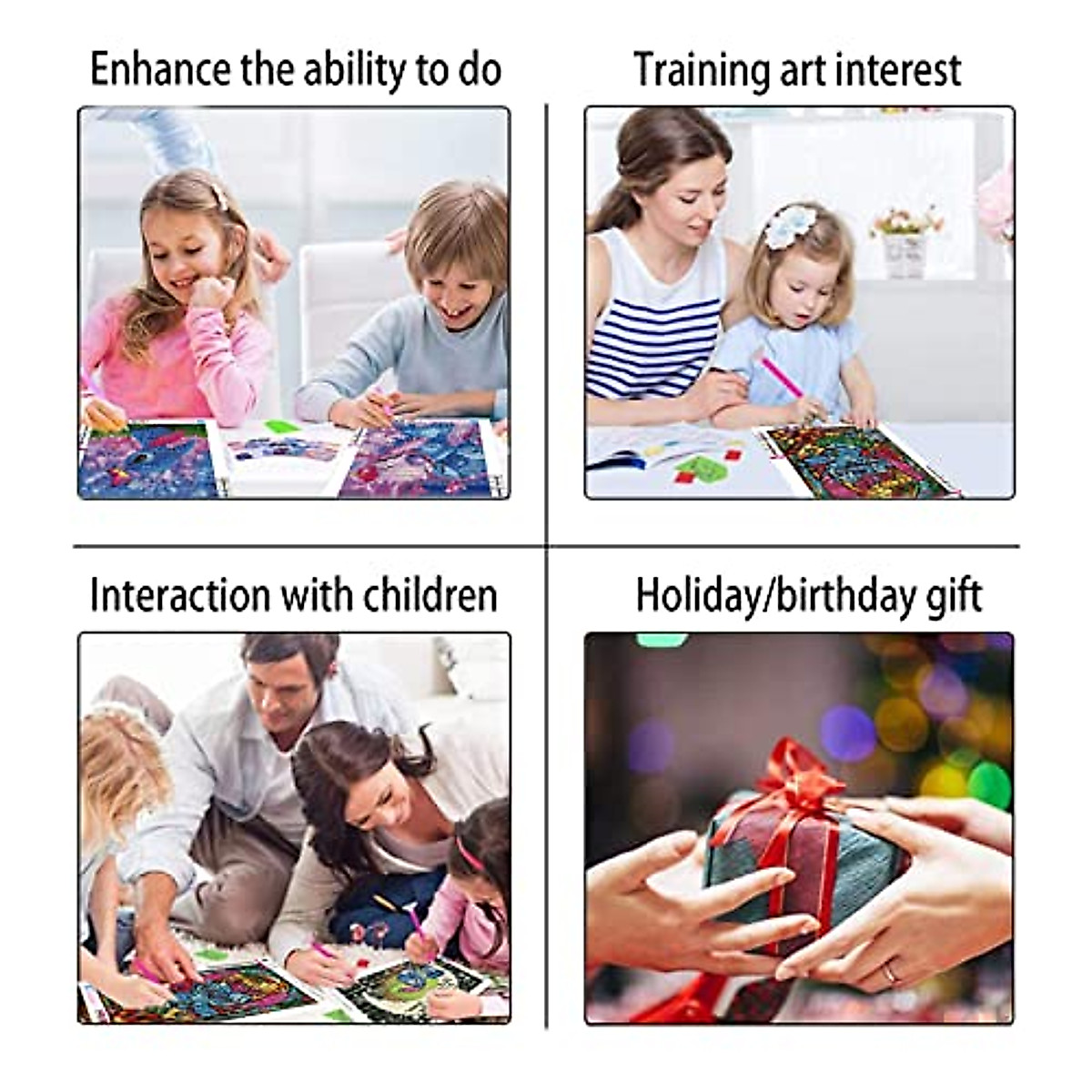 hkejoi 2 Pack Treer Diamond Painting Kits for Adults - Diamond Art Kits for Adults, Beginners Gem Arts Kits for Gift Home Wall Decor(12x16inch)