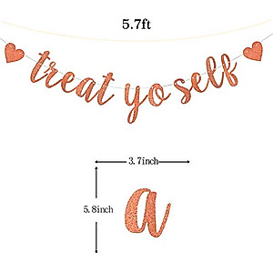 Rose Gold Treat yo self Banner-Dessert/Ice Cream/Popcorn Table Decorations-Home Party Supplies