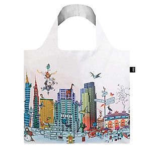 LOQI Kristjana S Williams Interiors Reusable Shopping Bags, (Set of 3), New York, London, Skyline