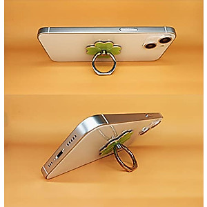 Cacylife Colorful Clover Cell Phone Ring Holder Set,4 Pack Cute Finger Rings,Compatible with iPhone,Samsung Galaxy,iPad,Tablet and Other Android Phones or Case(Pink,White,Green,Blue)