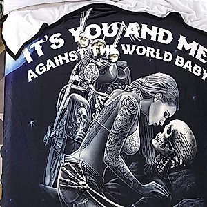 Vanson Ride or Die Motorcycle Biker Lovers Luxury Royal Plush Blanket, Soft Blanket Throw 80"x60" inch (Style 2)