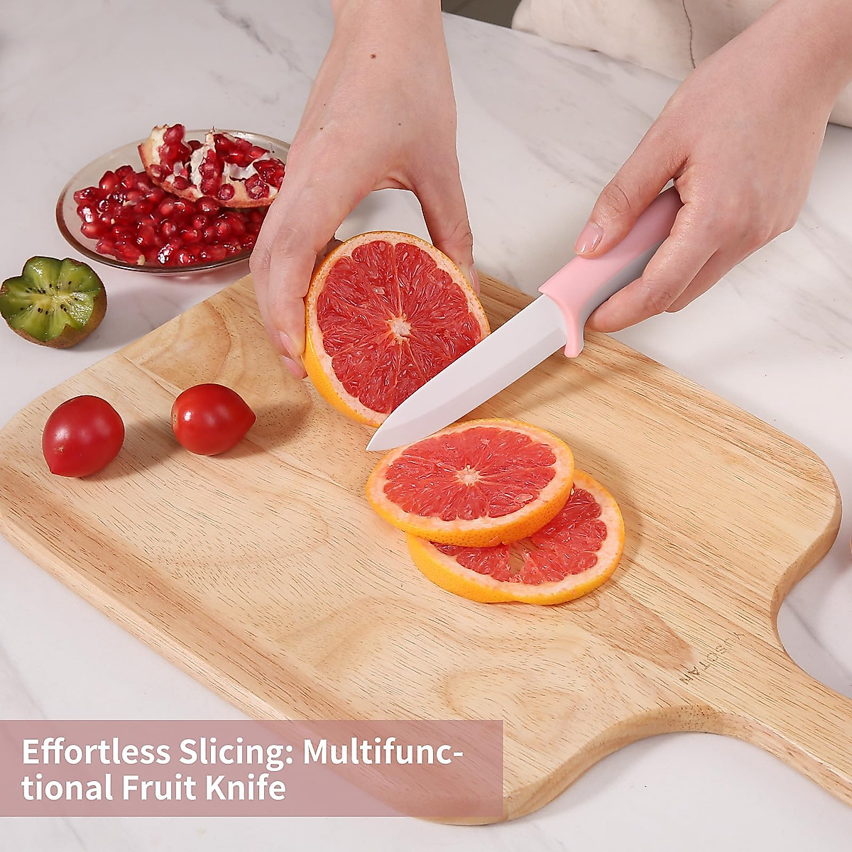 YUSOTAN Ceramic Paring Knife - 4-Inch with Sharp Ceramic Blade and Unique Hippopotamus Cover - Handle Fruit and Vegetables Kitchen Knife(Green)