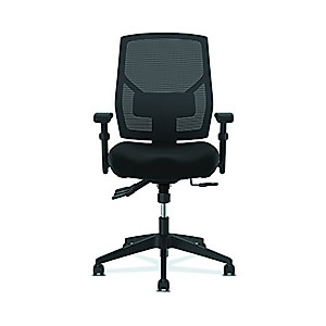 HON Crio High-Back Task Chair -Mesh Back Computer Chair with Asynchronous Control for Office Desk, in Black (HVL582)