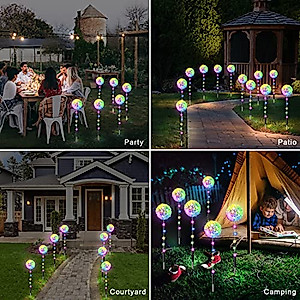 Solar Outdoor Lights Garden Decor, 6 Pack Solar Dandelion Flower Stake Landscape Lights IP65 Waterproof with Remote, 96 LED 8 Lighting Modes Outdoor Decoration for Lawn Patio Yard Pathway Party Gift