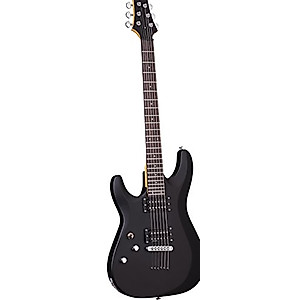 Schecter 433 C-6 Deluxe Left Handed Solid-Body Electric Guitar, Satin Black