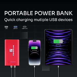 Jump Starter, FISHERFANS Battery Booster Pack up to 7.0L Gas/5.5 Diesel Engines Portable Car Jump Starter with Smart Jumper Cables USB Charge LED Flashlight