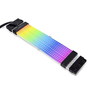 Lian Li UNI Fan SL-Infinity 120 RGB Triple Pack White & UNI Fan SL-Infinity 120 RGB Single Pack White & Strimer Plus V2 24 Pin (PW24-PV2) -Addressable RGB Power Extension Cable, Black