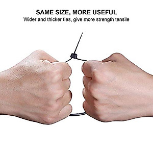 50 Pcs Black Cable Tie Base Saddle Type Mount Wire Holder, Cable Zip Ties with Self-Locking 6 Inch & 0.145 Inch,#8 x 0.6 Inch Deep Thread Pan Head Screws Black