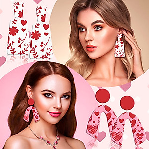 Rumia 114Pcs Polymer Clay Earring Making Kit: 6 Stencils, 9 Colors & Shapes, Tools & Accessories - Valentine's Day Gift