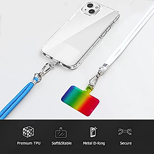 Cell Phone Lanyard for Around The Neck, Universal 2 Pcs Phone Crossbody Lanyard + 2 Pcs Patch, Multifuctional Adjustable Nylon Neck Strap for Women Compatible with Most Smartphones (PinkWhite&Black)