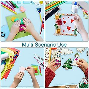 Silicone Art Mat, Silicone Painting Mats with Cup, 20"x17" Large Nonslip Silicone Craft Mat, Silicone Paint Mats for Kids Craft, Painting, Resin Casting DIY Projects (Blue)