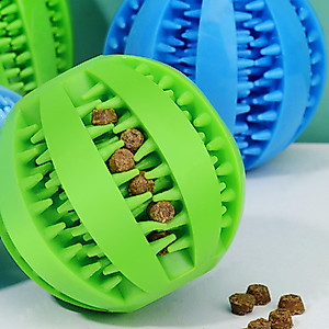 Dog Ball Chew Puppy (2 Pack), for Aggressive Chewers, Interactive Puppy Dog Toy, Puzzle Teething Toy, Essential Brain Stimulating, Dog Treat Ball Small Breed