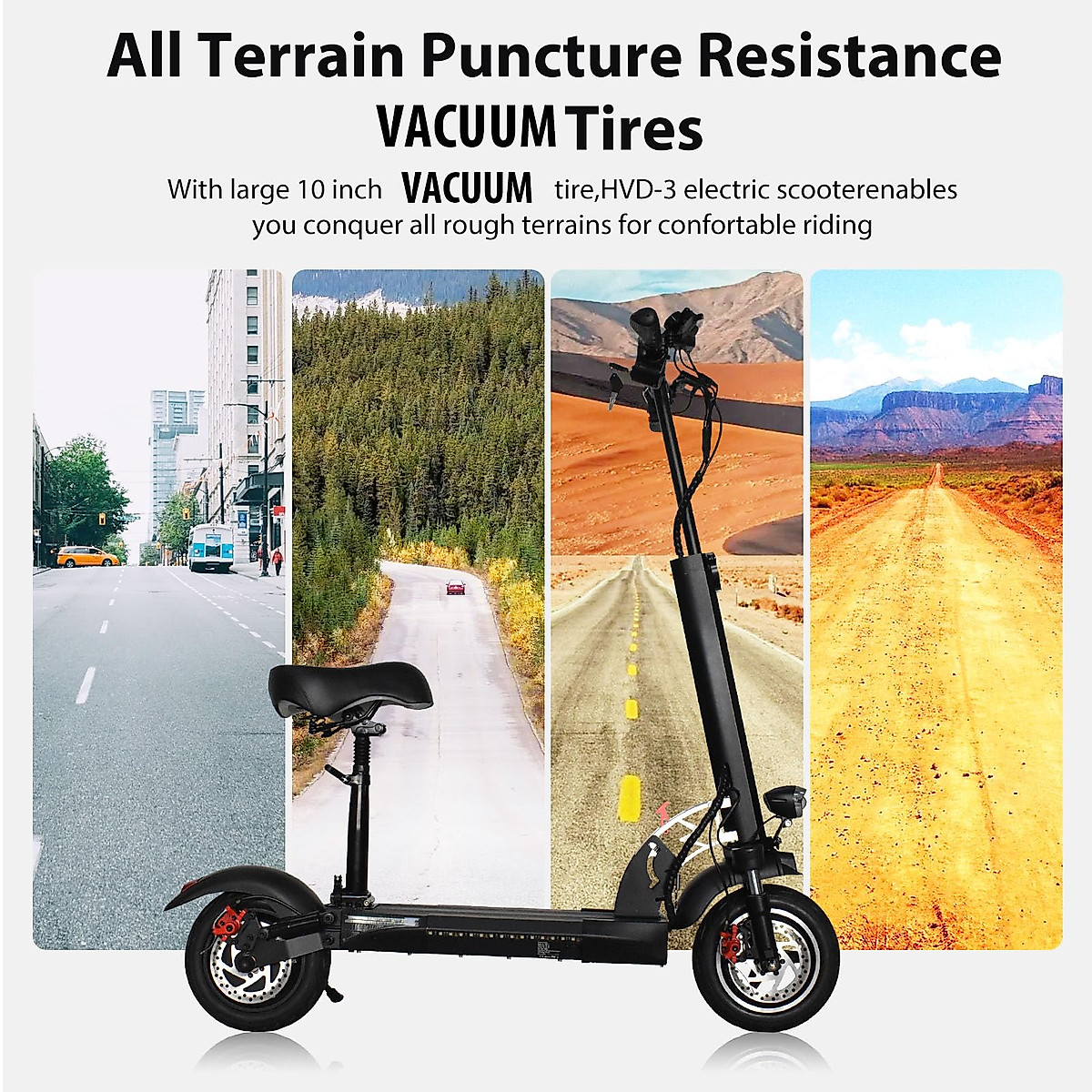 Bikydom Electric Scooter for Adult,800W 15AH Folding E Scooter Up to 28MPH & 28 Miles Travel Range,10'' Vacuum Tires Electric Scooter with Seat
