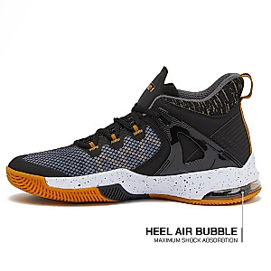 AND1 Turnaround Men’s Basketball Shoes, Indoor or Outdoor Basketball Sneakers for Men, Street or Court - Black/Yellow, 11 Medium