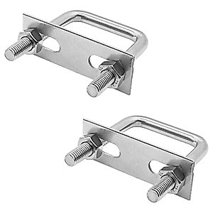 BokWin 2PCS M8x40x65mm Stainless Steel Square U-Bolt Tie Down U Bolt with Frame Plate and Nuts for Sailboat Trailer Automobiles Trailer Industrial Parts