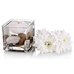 CandleNScent Unscented Floating Candles | Large 3 Inch - Fits in 3 Inch Vase and Above | White| Floats On Water | Pack of 12