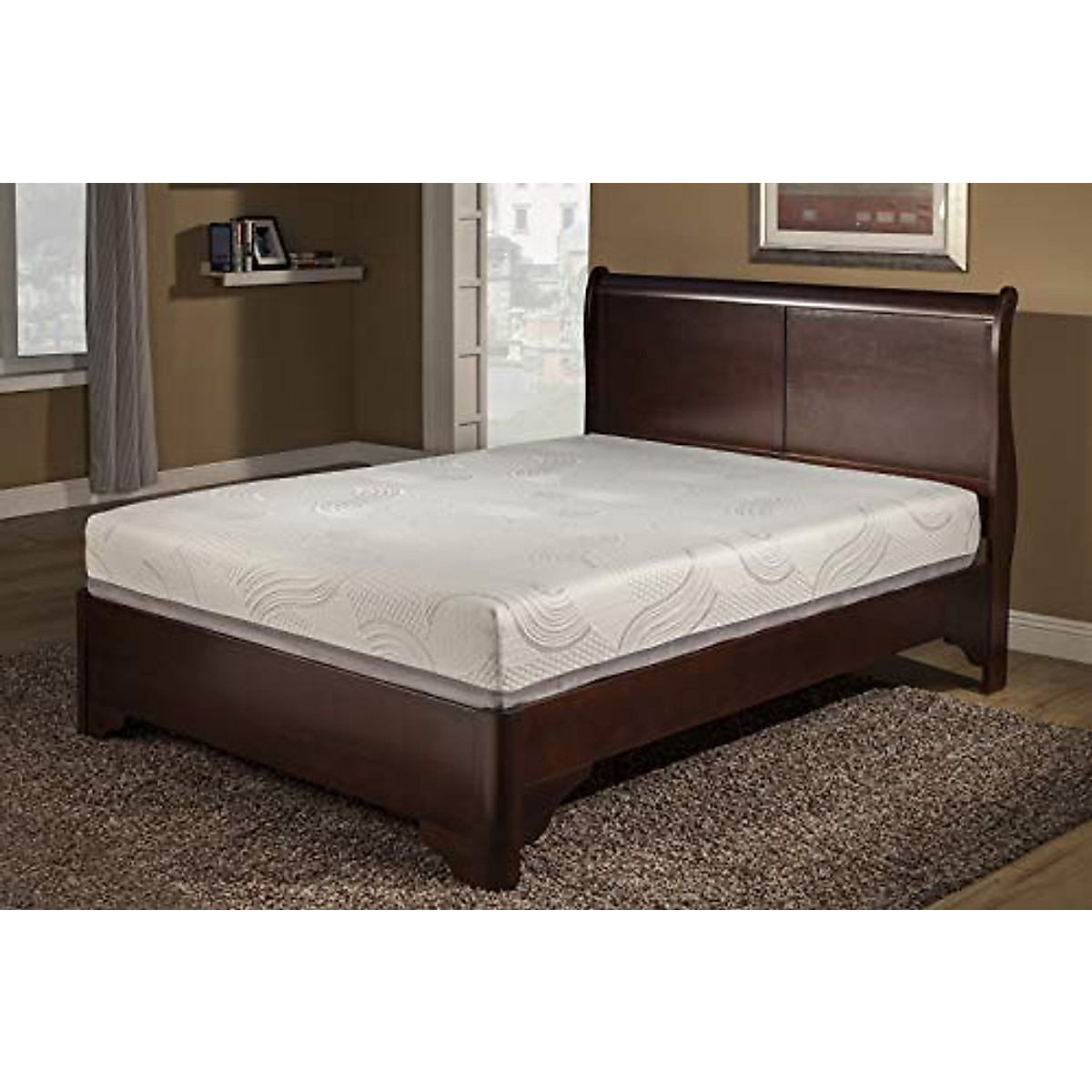Irvine Home Collection California King Size 10-Inch, Gel Memory Foam Mattress, Medium Firm Feel, Breathable, Cool Sleep and Pressure Relief, CertiPUR-US Certified, Temperature Balanced (2800CK)