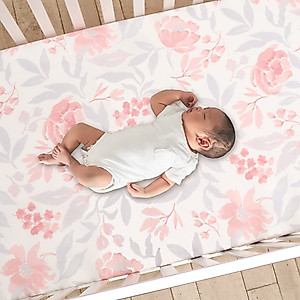 Bedtime Originals Lavender Floral 3-Piece Baby Crib Bedding Set - Pink/Purple