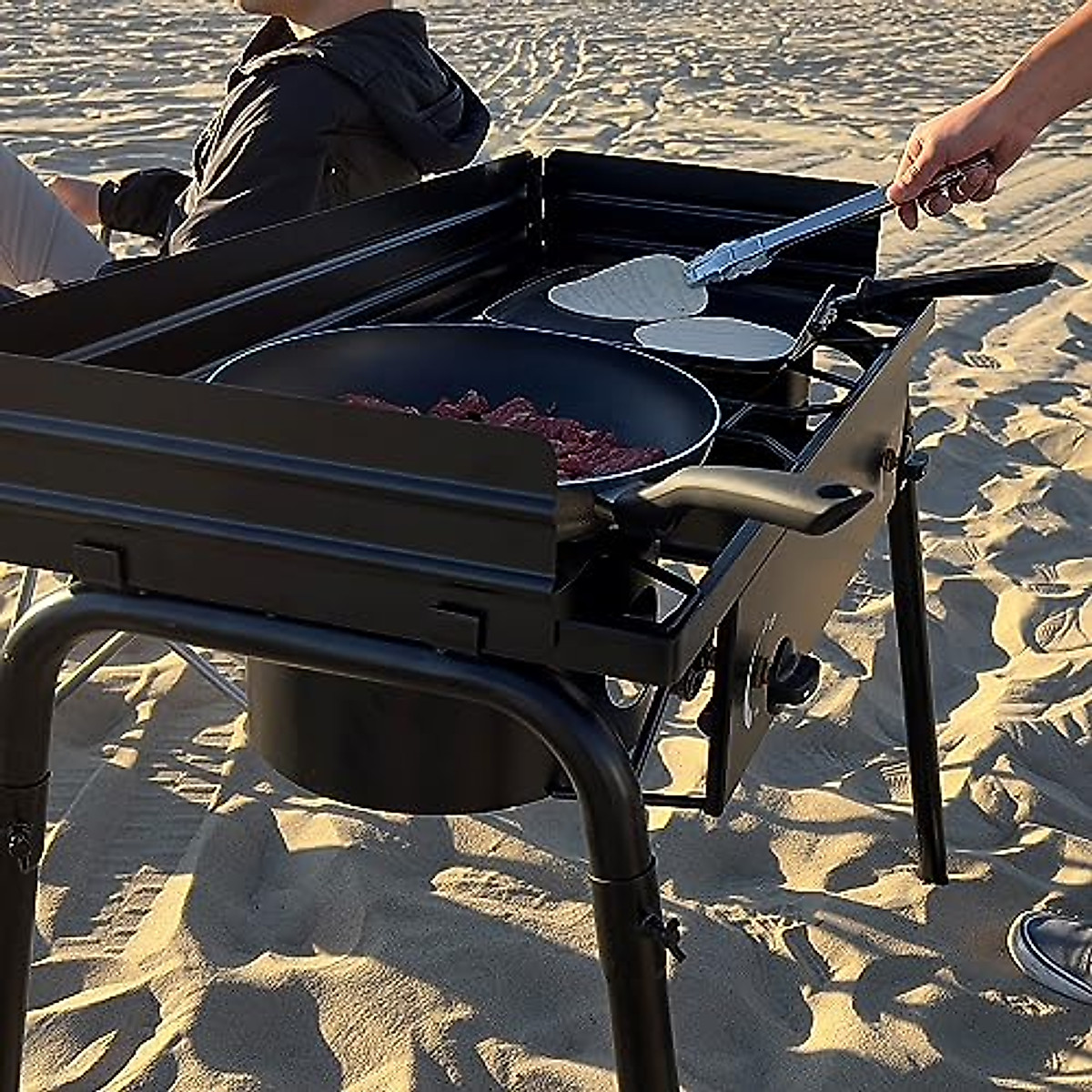 Flame King 200,000 BTU Propane Burner Gas Stove Heavy Duty Turkey Fryer/Camp Cooker, Portable with Stand Great for Outdoor Cooking, Home Brewing & Canning