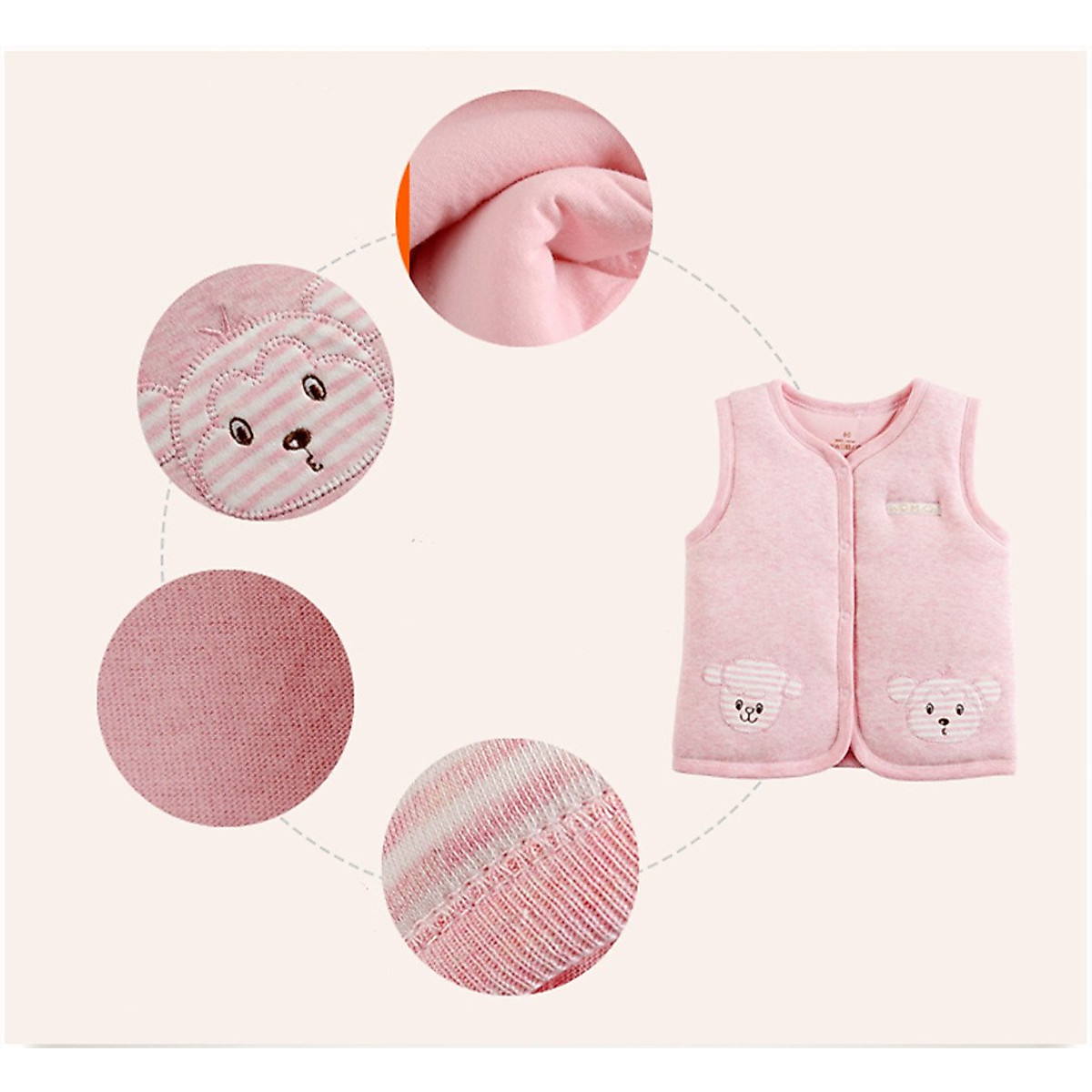 Monvecle Baby Warm Vests Unisex Infant to Toddler Padded Waistcoat (2T-3T, Pink)