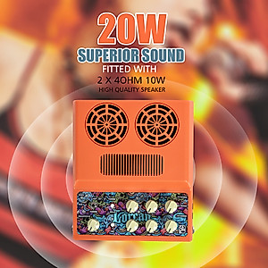 Caline 20W Electric Guitar Amp Rechargeable Mini Guitar Amplifer Combo for Desktop Practice with Distortion, Delay, Aux in and Headphone Jack