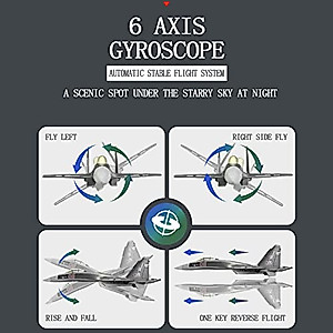 VGEBY RC Airplane Toy, SU‑35 RC Remote Control Airplane 2.4Ghz 4 Channels RC Plane 6 Axis RC Glider with Cool Light for Adults Kids