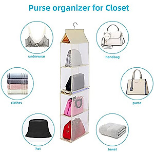 YYYCMYYYYC Detachable Hanging Handbag Organizer Purse Bag Ction Storage Holdollecer Wardrobe Closet Space Saving Organizers System， For Living Room Bedroom Home Use (2021 New) (White)