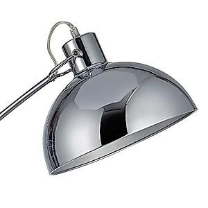 Versanora VN-L00024 Versa Nora-Arco 63" Metal Arc Floor Reading Lamp with Downlight Shade-Chrome Finish | Curved. Adjustable Neck | Contemporary Design for All Living Rooms and Bedrooms, Silver