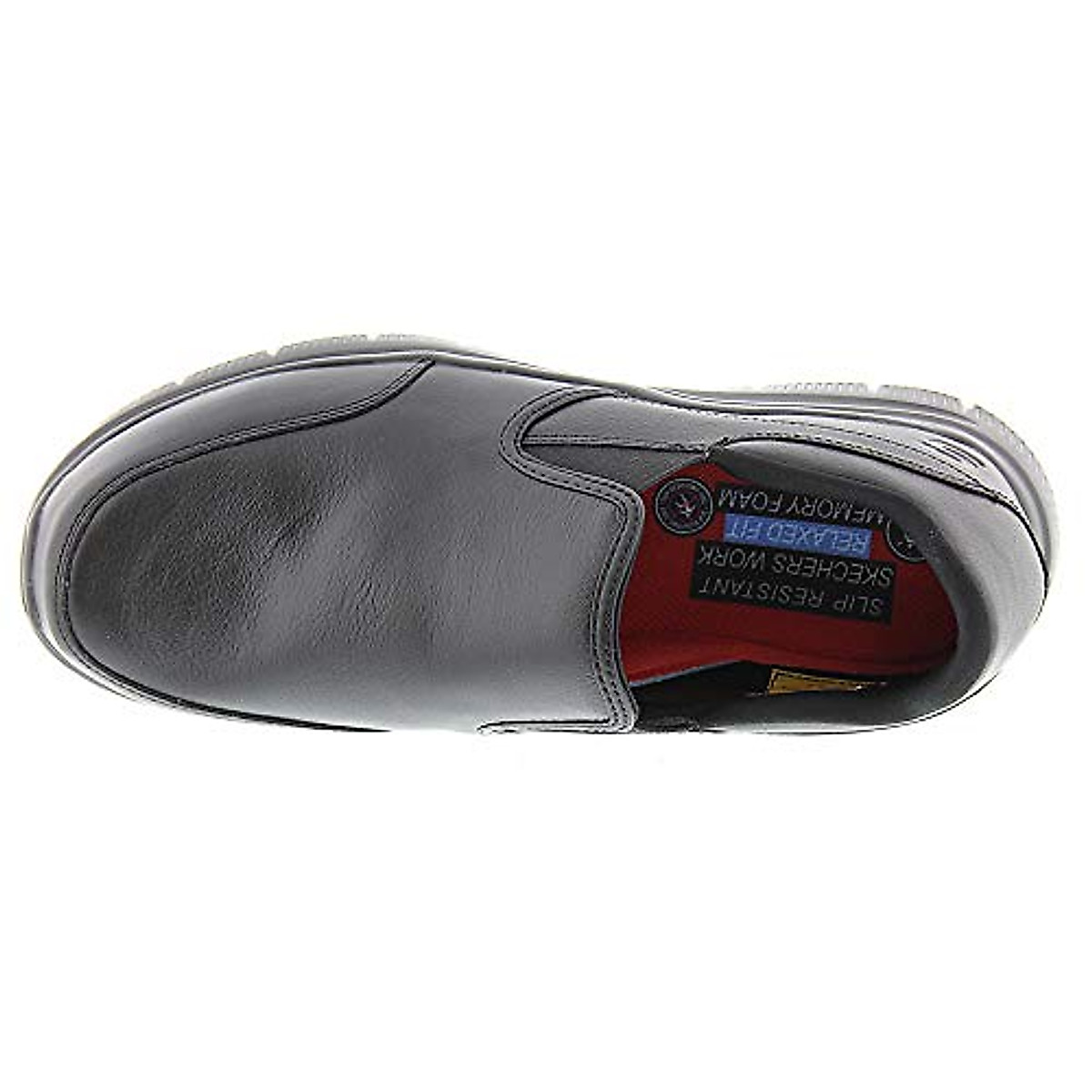 Skechers Men's Bronwood Food Service Shoe, Black Leather, 9