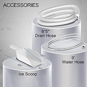 Techomey Commercial Ice Maker, 99Lbs/24H Under Counter Ice Machine, Auto-Clean Freestanding Ice Maker Machine with Fast Making Ice, Stainless Steel, Silver