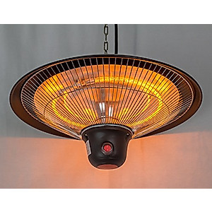 Hiland HIL-PHE-1500BR Electric Gazebo Indoor/Outdoor Heater with LED/Remote, 1500 Watts, Large, Black