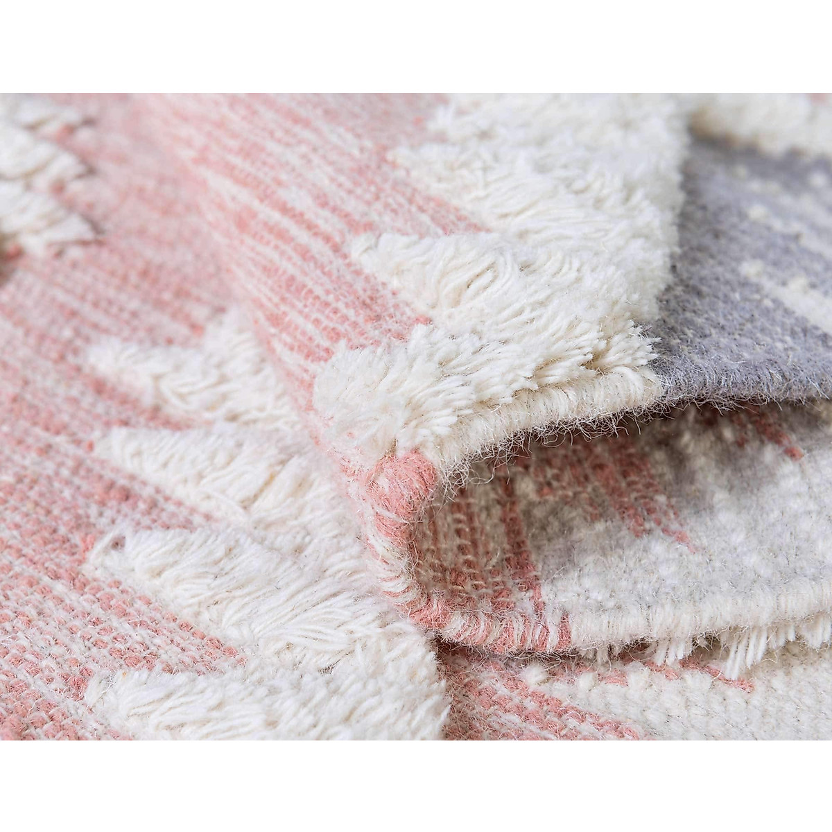 Unique Loom Mesa Collection Area Rug - Papago (8' x 11' Rectangle, Pink/ Cream)