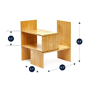 RoyalHouse Natural Bamboo Desktop Organizer, Attractive Design, Stand Shelf for Books, Accessories and More, Home Décor, Ideal Gift for Family & Friends