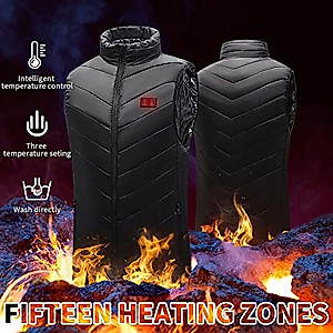 TUNUSKAT Heated Vested for Men Women, Unisex Winter Plus Size Heated Jacket Lightweight Neck Heating Jacket Washable S-8XL