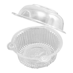 Leoyoubei 100 pieces BPA Free Clear Plastic Single Individual Cupcake Boxes,Muffin Dome Holders Cases Boxes Cups Pods,Clamshell Container Cupcake Holders,Great for Parties or Cake/Muffin Sales