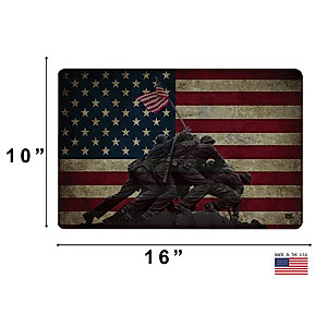 Rogue River Tactical Iwo Jima Memorial USA American Flag Gun Cleaning Mat Bench Pad Gift for Gun Owner Patriotic Military Veteran