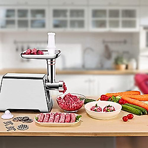 KUUNLESIN Meat Grinder, Electric Meat Grinder, 350W[2800W Max], Sausage Maker, Meat Mincer, Meat Sausage Machine, 4 Sizes Plates,Sausage & Kubbe Kit for Home Kitchen & Commercial Using.