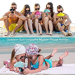 Phone Umbrella for Sun, Cell Phone Umbrella Sun Shade, Umbrella for Phone with Universal Adjustable Piggy Suction Cup Stand, Sun Shade for Phone, iPad, iPhone, Kindle Blocking Glare Anti-Reflection