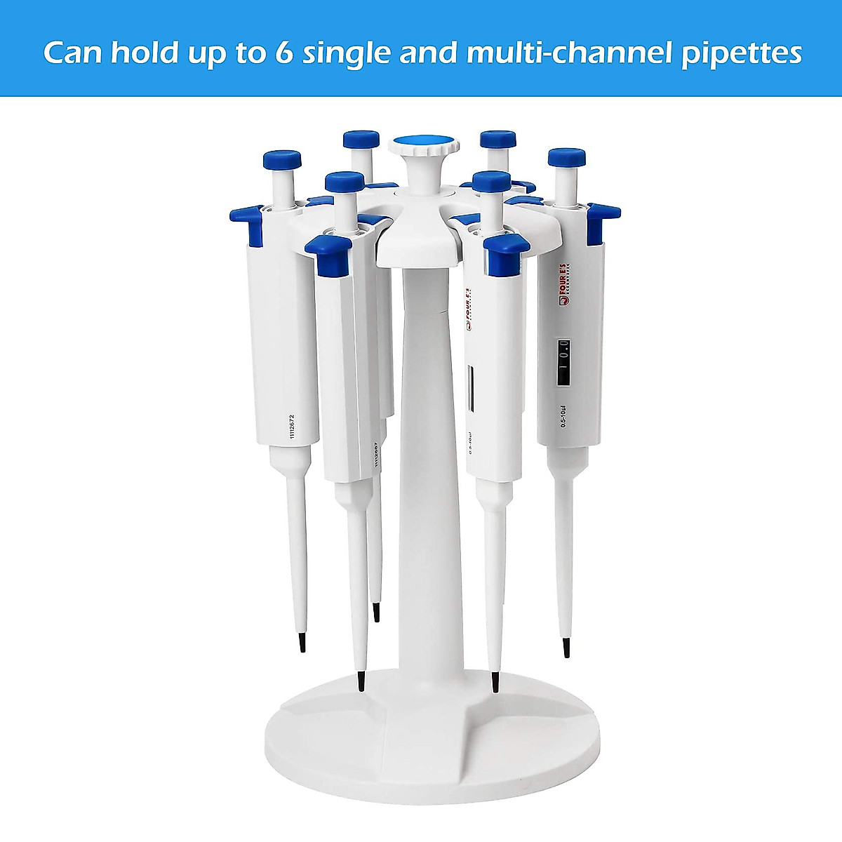 Pipette Holder Four E's Scientific Laboratory Pipette Stand, Four E's Pipette Stand Holds up to 6 Pipettors