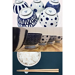 Rice Bowl Japanese Rice Bowls (5 bowls set) Perfect For Everyday Use And As A Gift