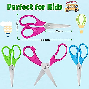 90 Pack Kids Scissors Bulk 5.5 Inch Student Scissors Children Safety Scissors Rounded Tip Child Scissors with Comfort Grip for School and Classrooms Supplies Essentials