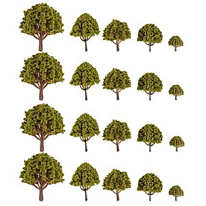 Angoily 20pcs Model Scenery Landscape Trees Model Trees Yellow Scenery Layout Landscape Trees Model Scenery Tree